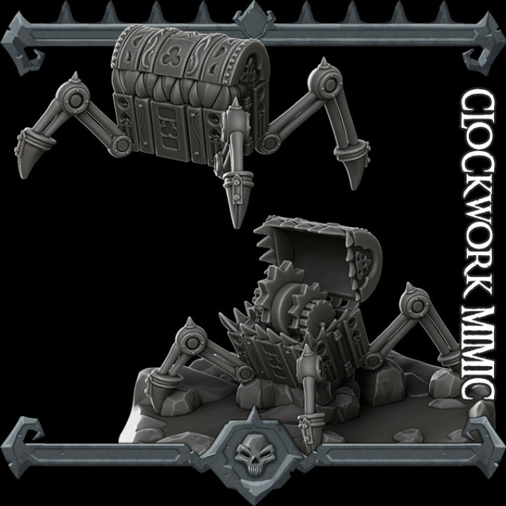3D Printable Clockwork Mimic by RocketPigGames