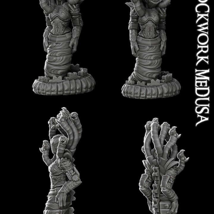 3D Printable Clockwork Medusa by RocketPigGames