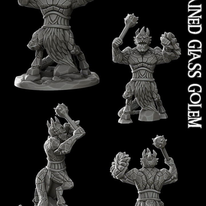 3D Printable Stained Glass Golem by RocketPigGames