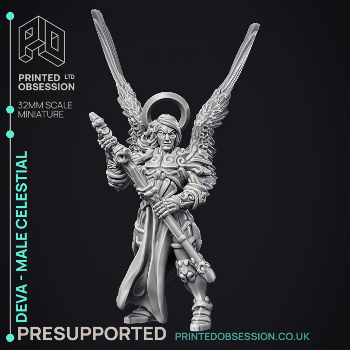 3D Printable Deva Castellan - Celestial knight - PRESUPPORTED - heaven ...