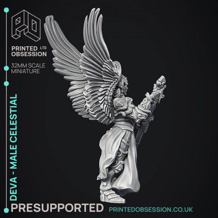 3D Printable Deva Castellan - Celestial knight - PRESUPPORTED - heaven ...