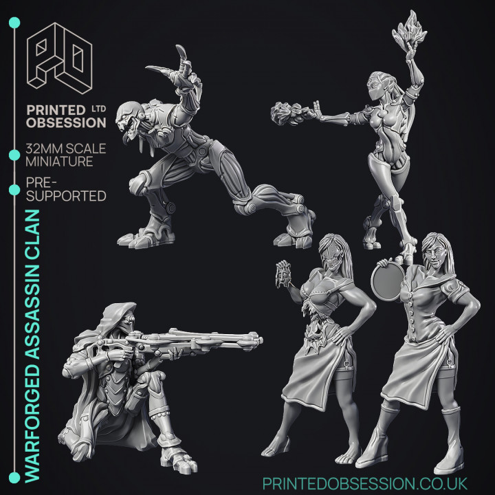 3D Printable Warforged Assassin Clan - 5 Miniatures - PRESUPPROTED ...