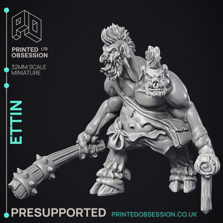 3D Printable Ettin - Giant Creature - PRESUPPORTED - 32mm scale by ...