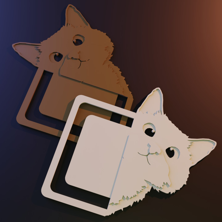 3D Printable Sneaky cat bookmark by Battita Revoredo