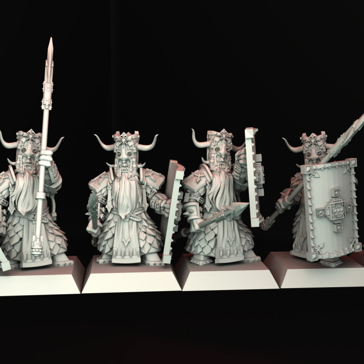 3D Printable Infernal Dwarves Immortals by Raven Twin Miniatures