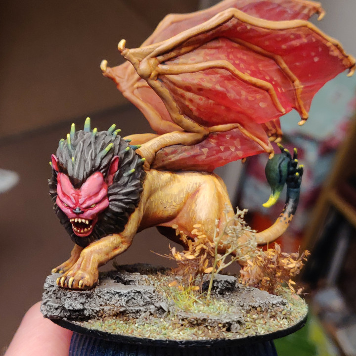 3D Print of Manticore - Tabletop Miniature by k90001234