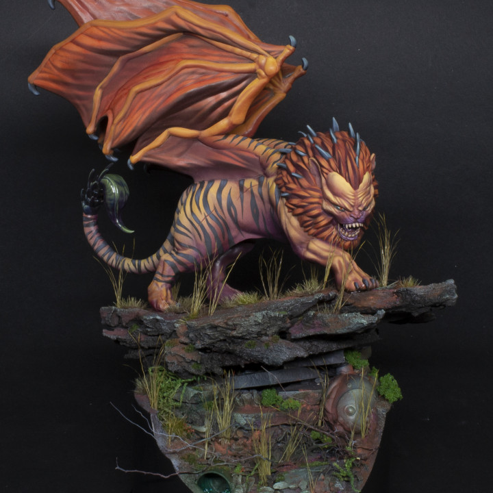 3D Print of Manticore - Tabletop Miniature by Loupgarouis