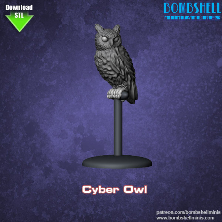 3D Printable Cyber Owl by Bombshell Miniatures