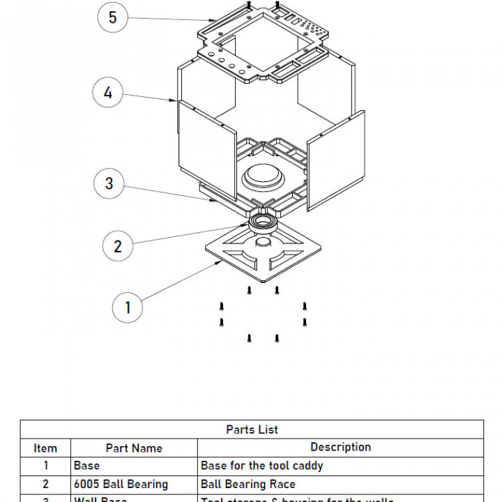 3D Printable Rotating Tool Caddy by moXDesign