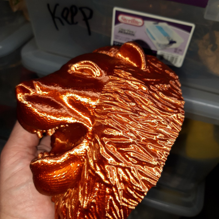 3D Printable Lions Head Display - wall mount by SHOLM JARBOE