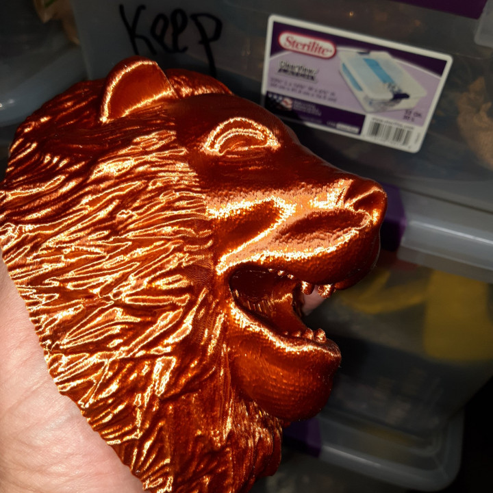 3D Printable Lions Head Display - wall mount by SHOLM JARBOE
