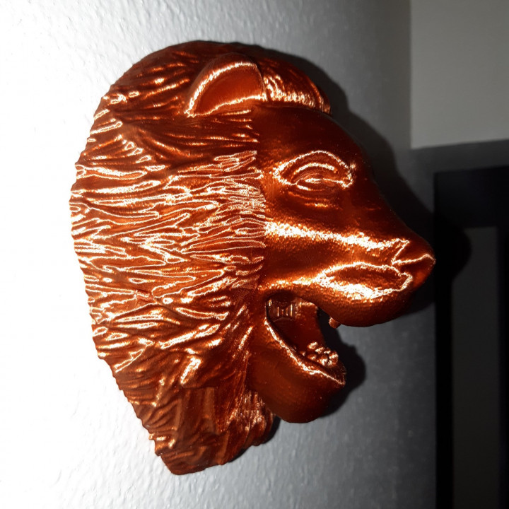 3D Printable Lions Head Display - wall mount by SHOLM JARBOE