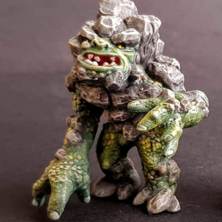 3D Printable Rock troll ttrpg miniature by ByMU