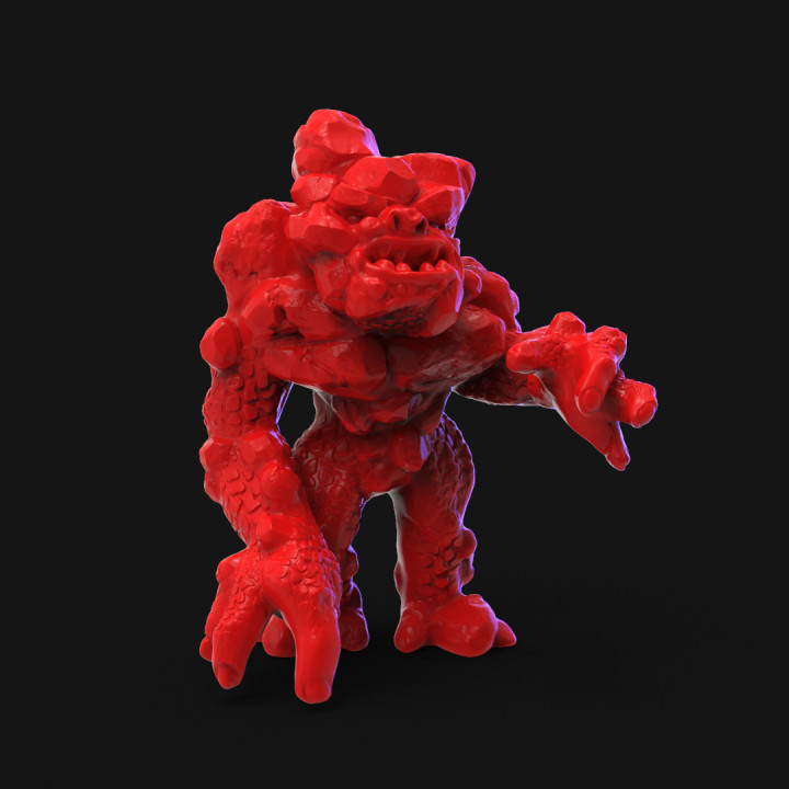 3D Printable Rock troll ttrpg miniature by ByMU