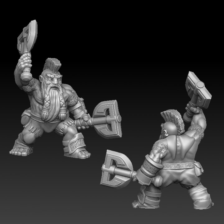 3D Printable dwarf berserker by Stanislav Kuznetsov