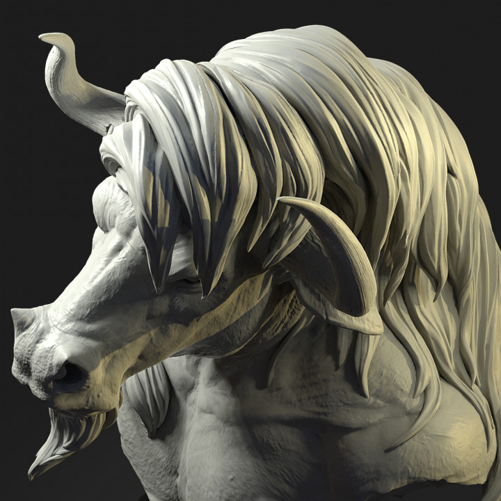 3D Printable Minotaur bust pre-supported FREE by White Werewolf Tavern