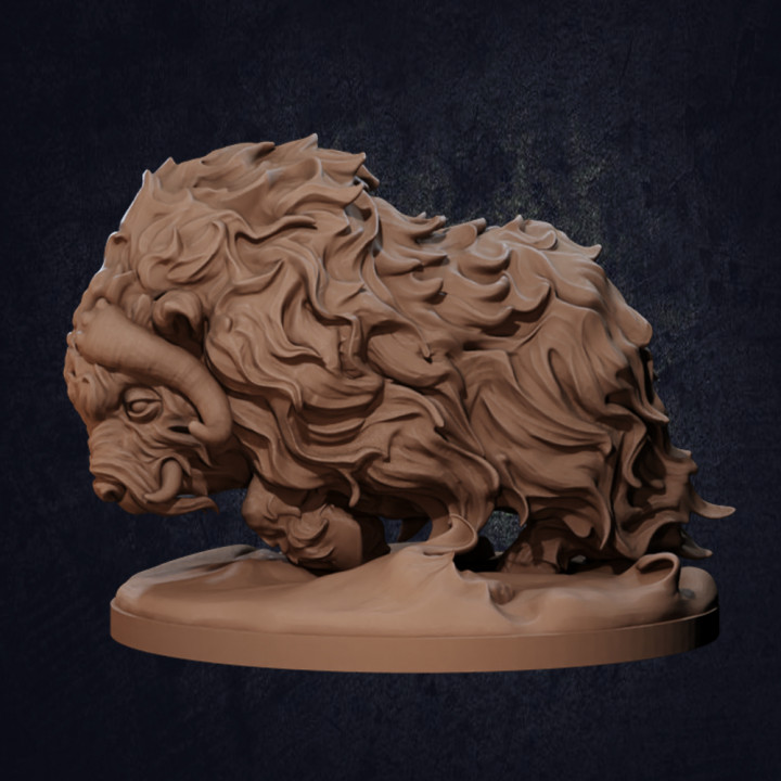 3D Printable Musk Ox - Presupported by The Dragon Trappers Lodge