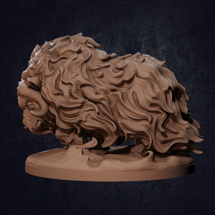 3D Printable Musk Ox - Presupported by The Dragon Trappers Lodge