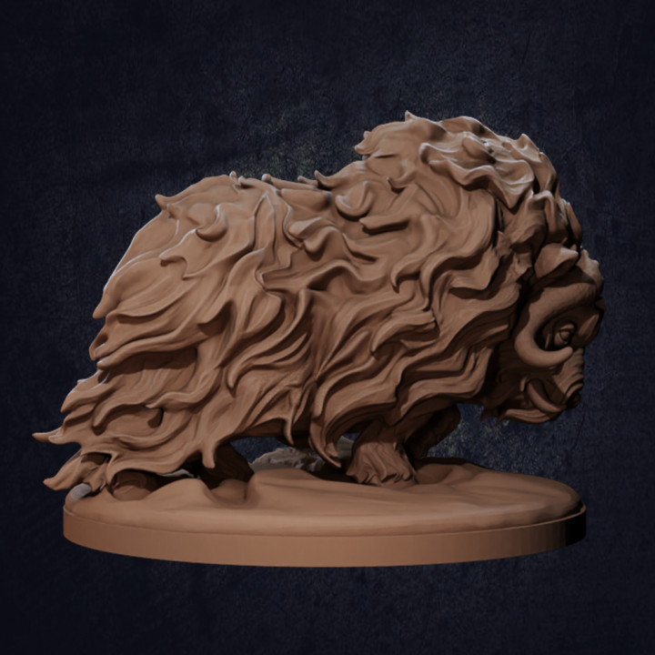 3D Printable Musk Ox - Presupported by The Dragon Trappers Lodge