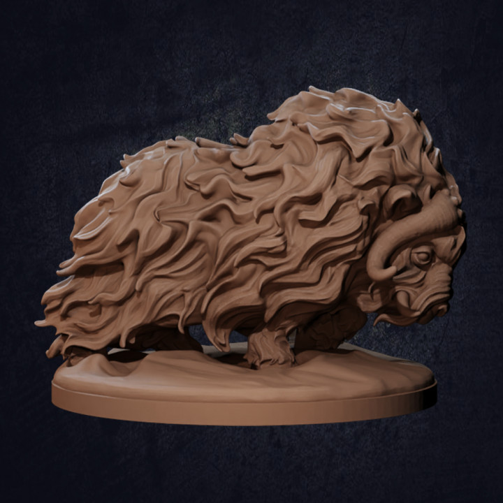 3D Printable Musk Ox - Presupported by The Dragon Trappers Lodge