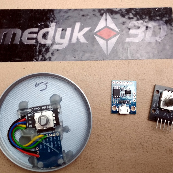 3D Printable Media Control Knob by medyk3D