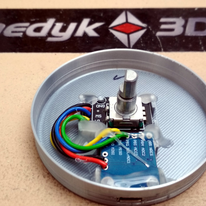 3D Printable Media Control Knob by medyk3D