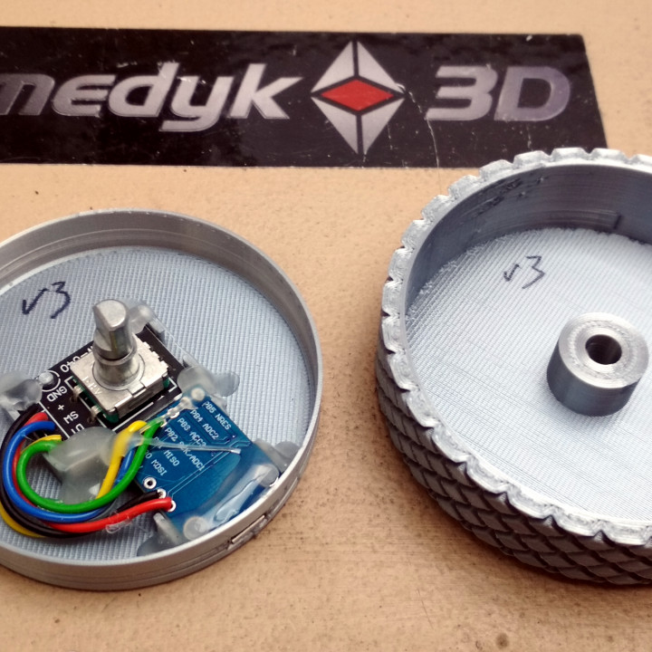 3D Printable Media Control Knob by medyk3D