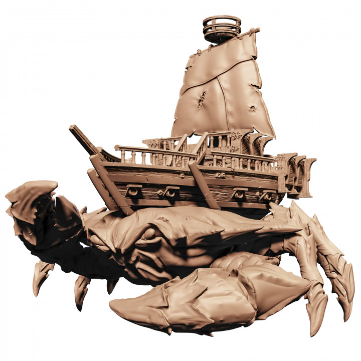 3D Printable Humongous Crab with Boat by Heroes Infinite