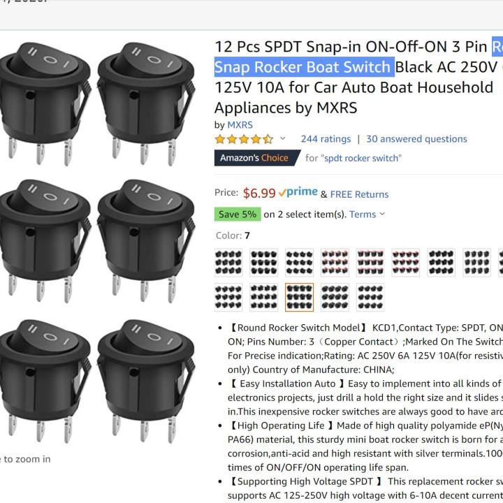 3D Printable Round Rocker Switch Box by Luis Cotto