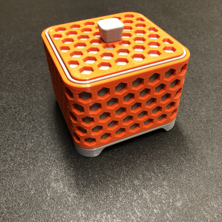 3D Printable Square Hex Box by Dave $auvageau