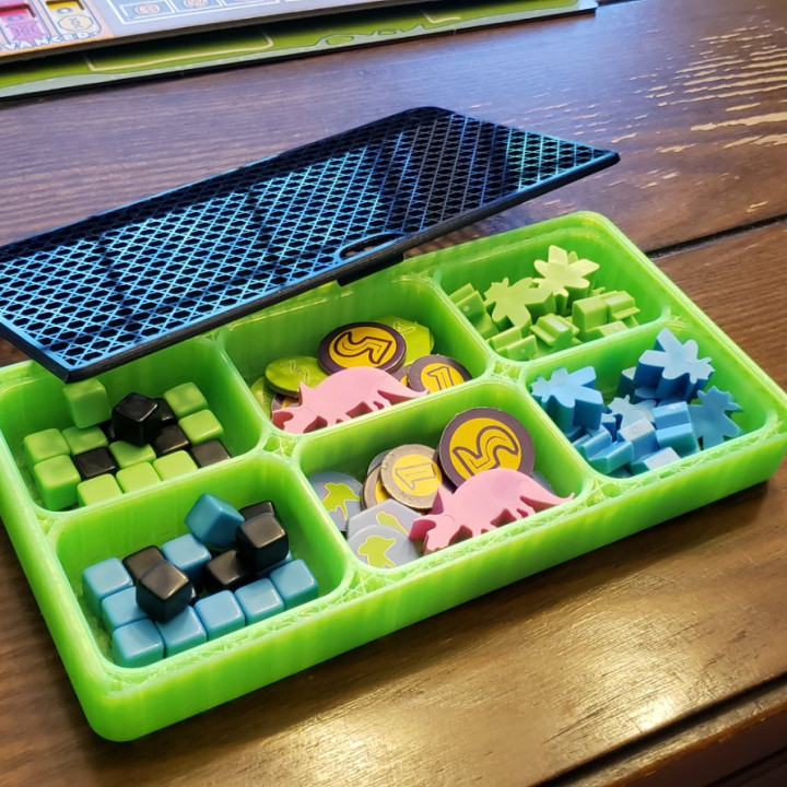 3D Printable Divided Token Tray by Mitchell
