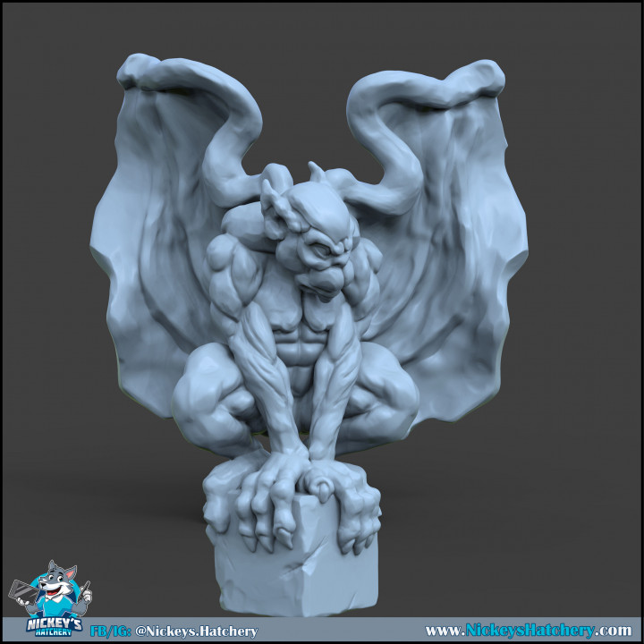 3D Printable Gargoyle Statue #1 by Nickey's Hatchery