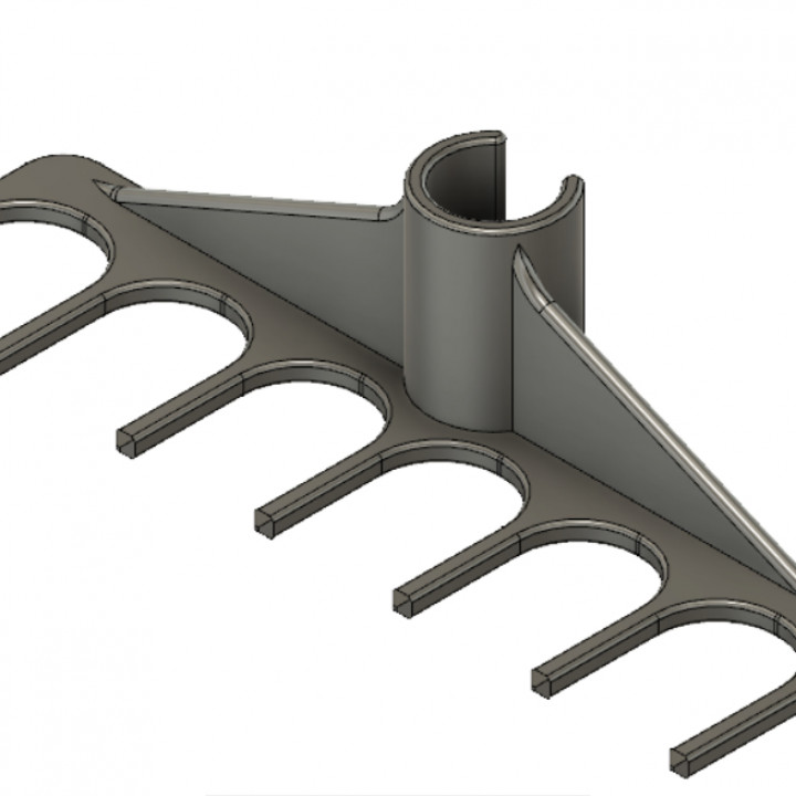 3D Printable Mini Golf Rake with Carabiner by Arthur Vandelay