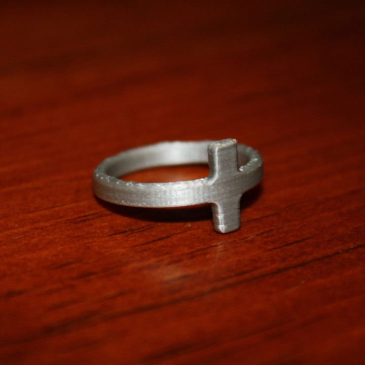 3D Printable Simple Cross Ring by Derek Tombrello