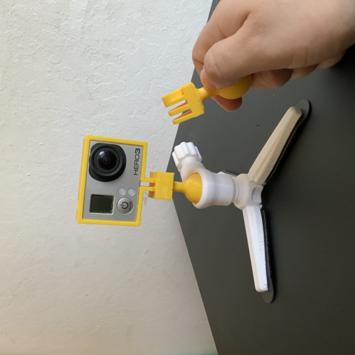 3D Printable GoPro mounts for phone tripod by Luis Munoz