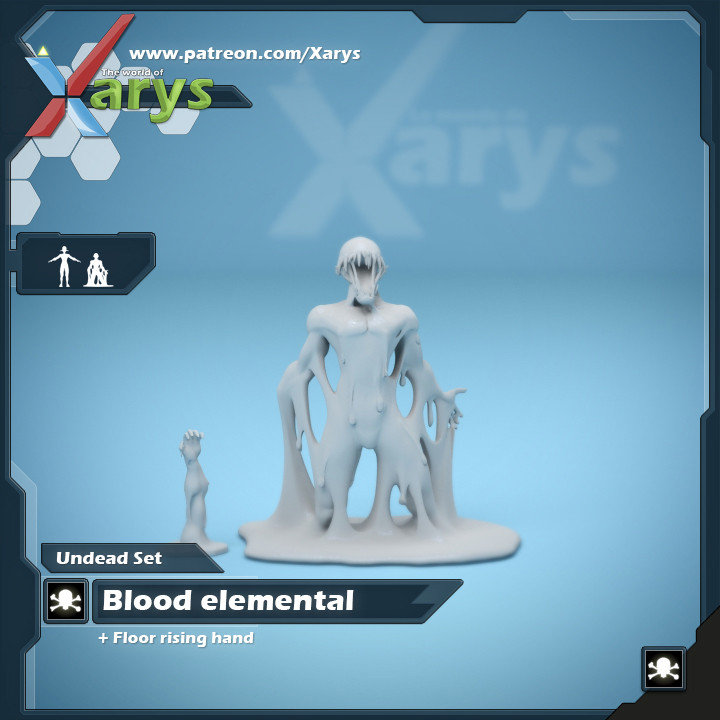 3D Printable Blood Elemental by Xarys Games