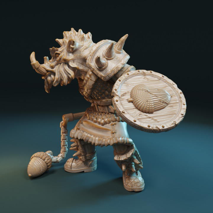 3D Printable Boar Warrior by Claydemon Miniatures