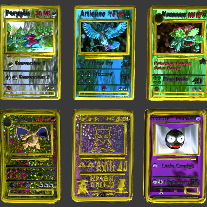 3D Printable 3D Printable Pokemon Cards by Minty Fries