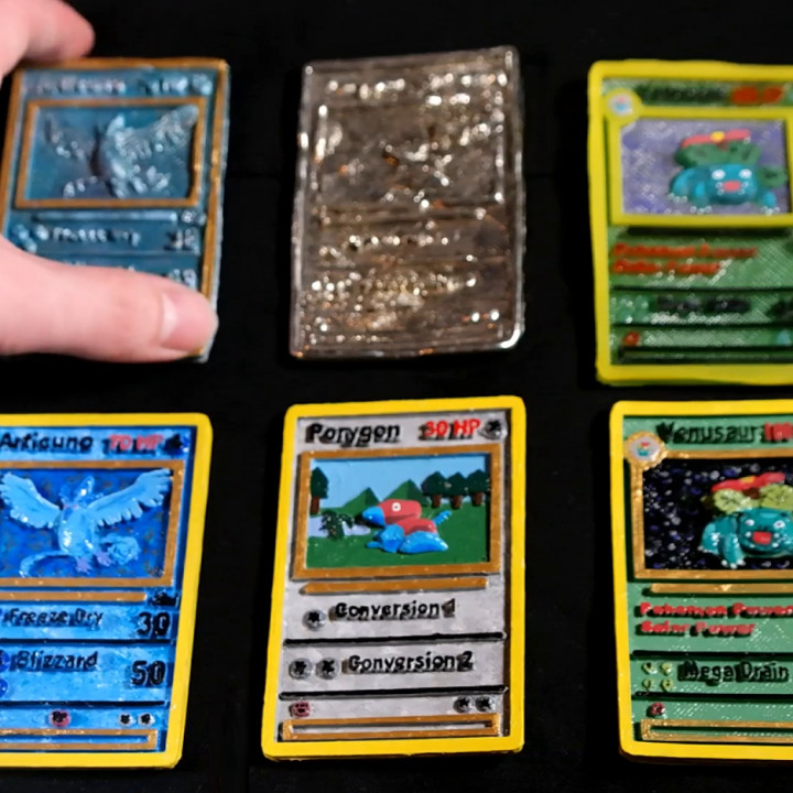 3D Printable 3D Printable Pokemon Cards by Minty Fries