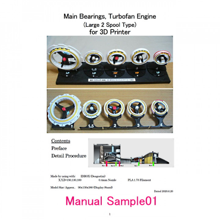3D Printable Jet engine components : Bearings, Turbofan Engine, Main by ...