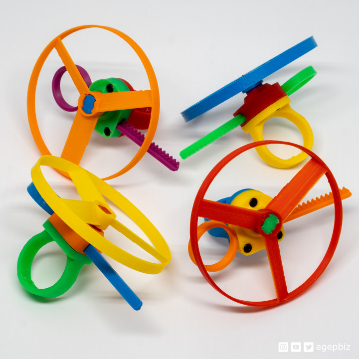 3D Printable Pull Copter Finger Ring by Stian Ervik Wahlvåg
