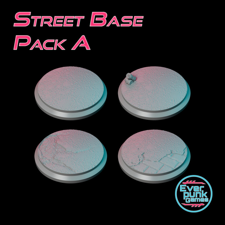 3D Printable Street Base Pack A by Everpunk Games