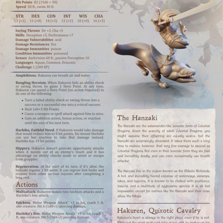 3D Printable Hakuren & Hachiko, Hanzaki Cavalry (Pre-Supported) by ...