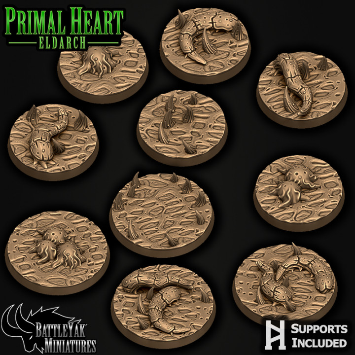 3D Printable Primal Growth Base Set by Battle Yak Miniatures