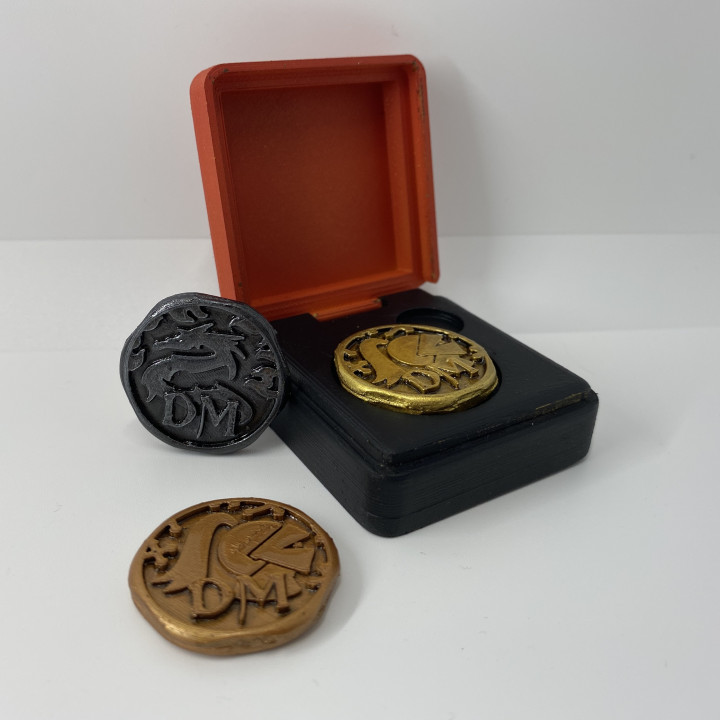 3D Printable The Dungeon Master's Coin for D&D by Tom Price