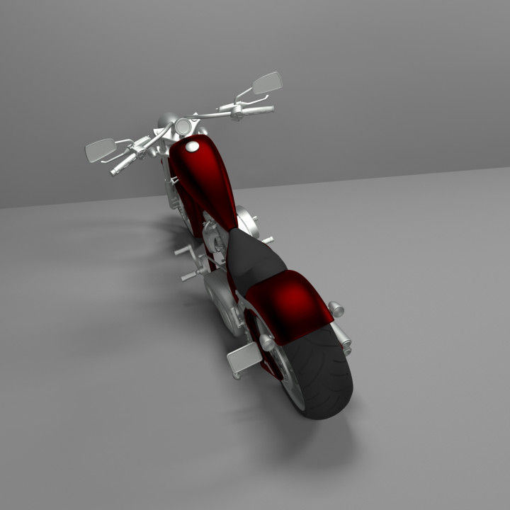 3D Printable Chopper Motorcycle 3D Model For Print by demis sarda