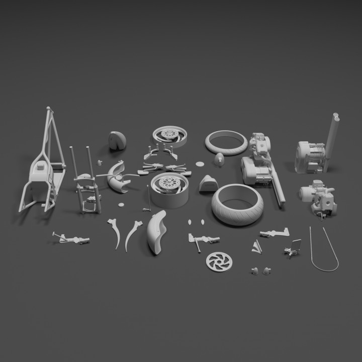 3D Printable Chopper Motorcycle 3D Model For Print by demis sarda