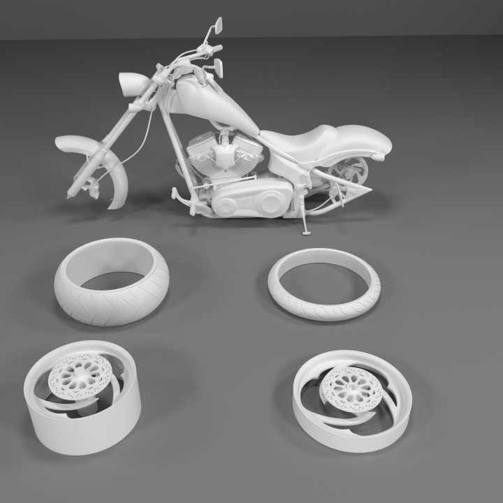 3D Printable Chopper Motorcycle 3D Model For Print by demis sarda