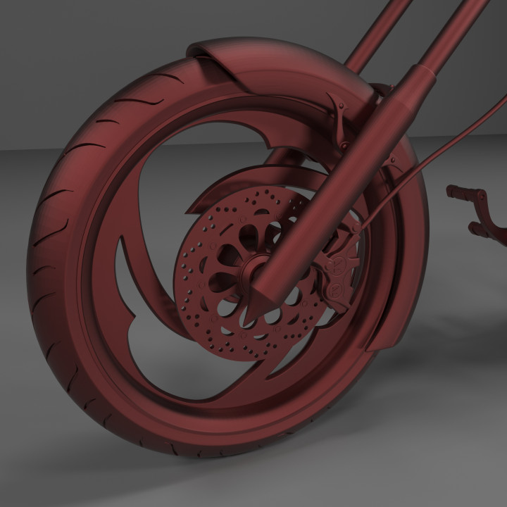 3D Printable Chopper Motorcycle 3D Model For Print by demis sarda