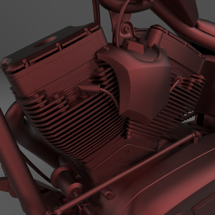 3D Printable Chopper Motorcycle 3D Model For Print by demis sarda